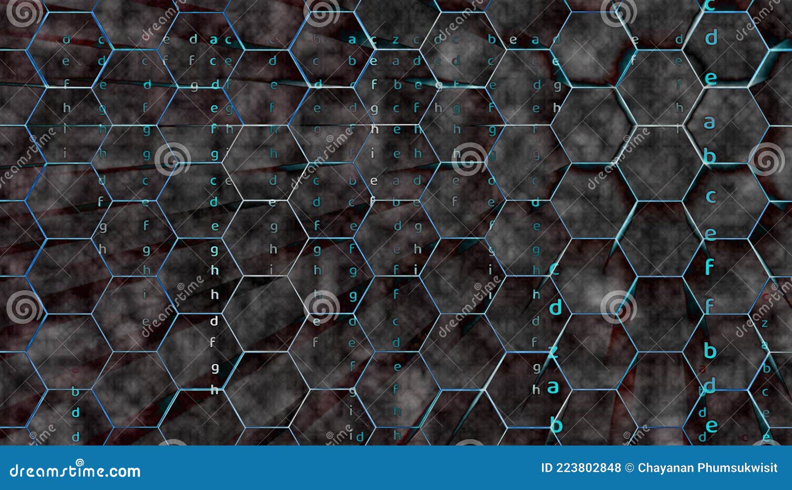 Digital Abstract Hexagon Dimension with Matrix Alphabet Wire Protection ...