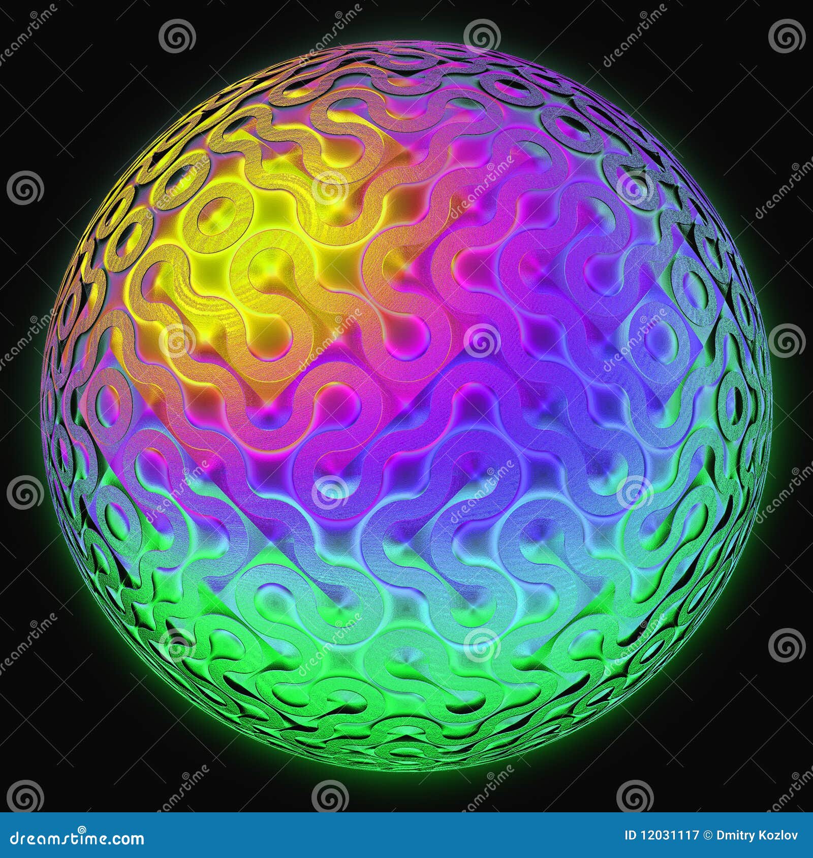 Digital Abstract High-tech Glass Ball Stock Illustration - Illustration ...