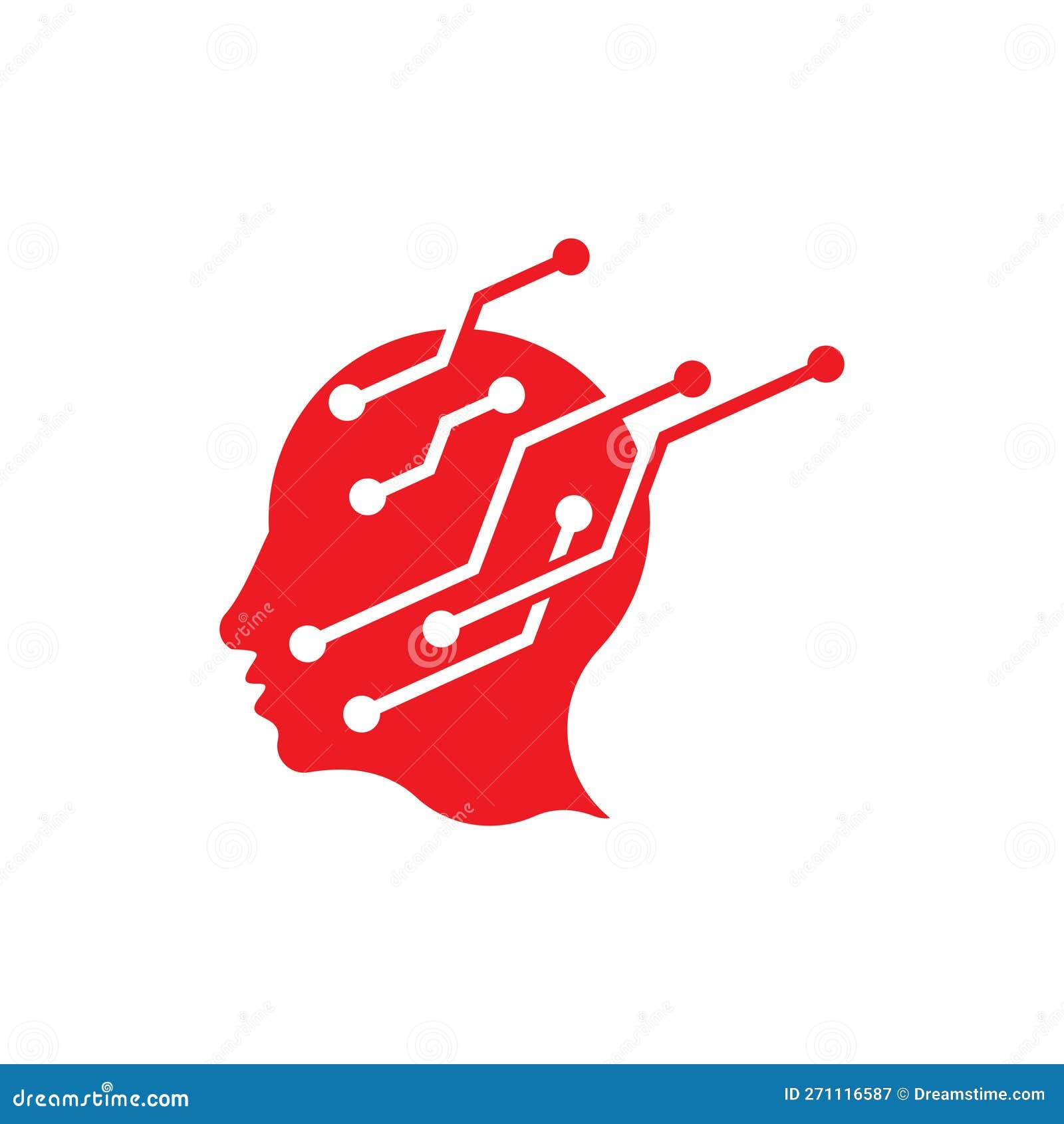 Digital Abstract Icon Human Head Tech Logo Stock Vector - Illustration ...