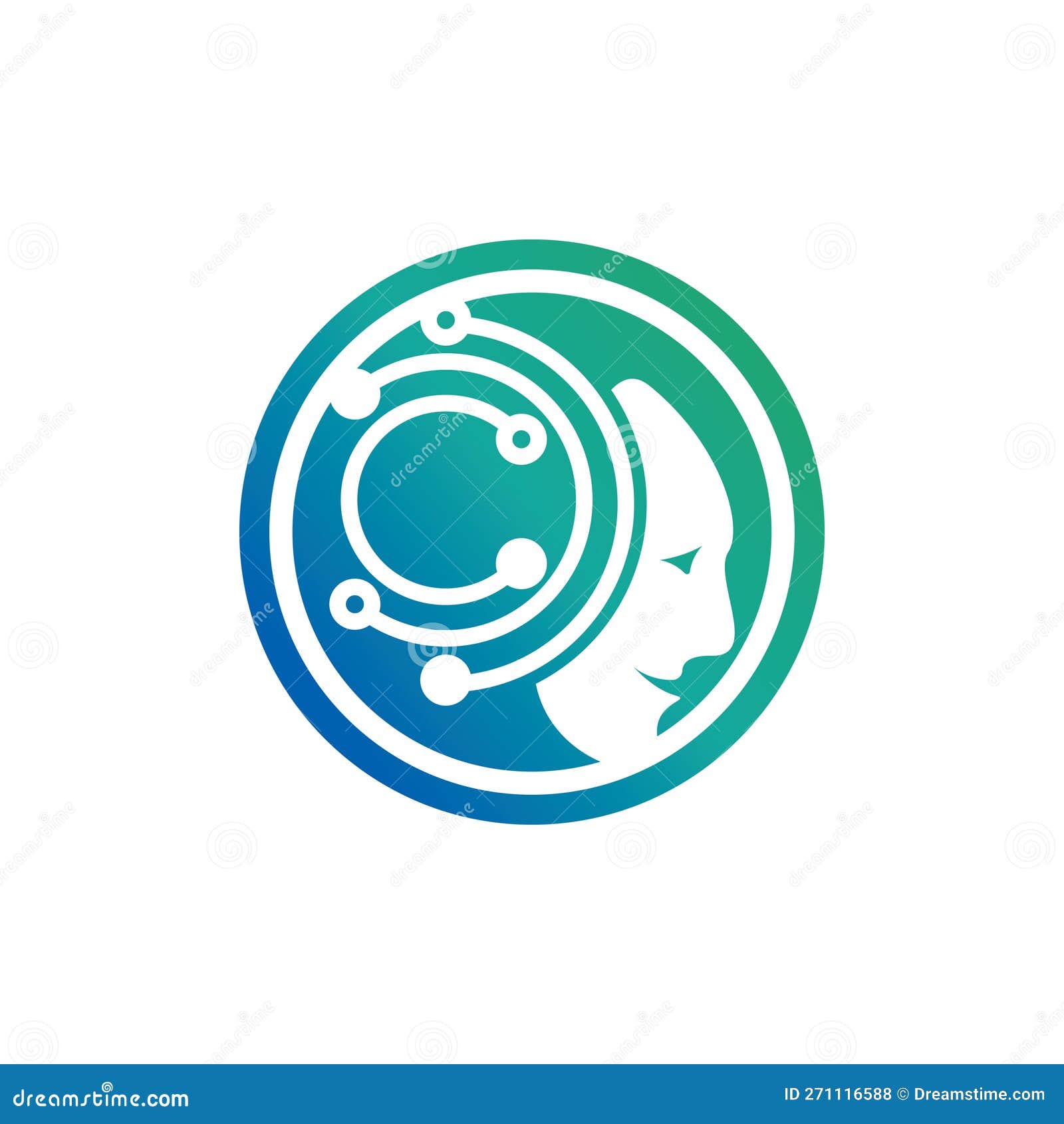 Digital Abstract Icon Human Head Tech Logo Stock Vector - Illustration ...