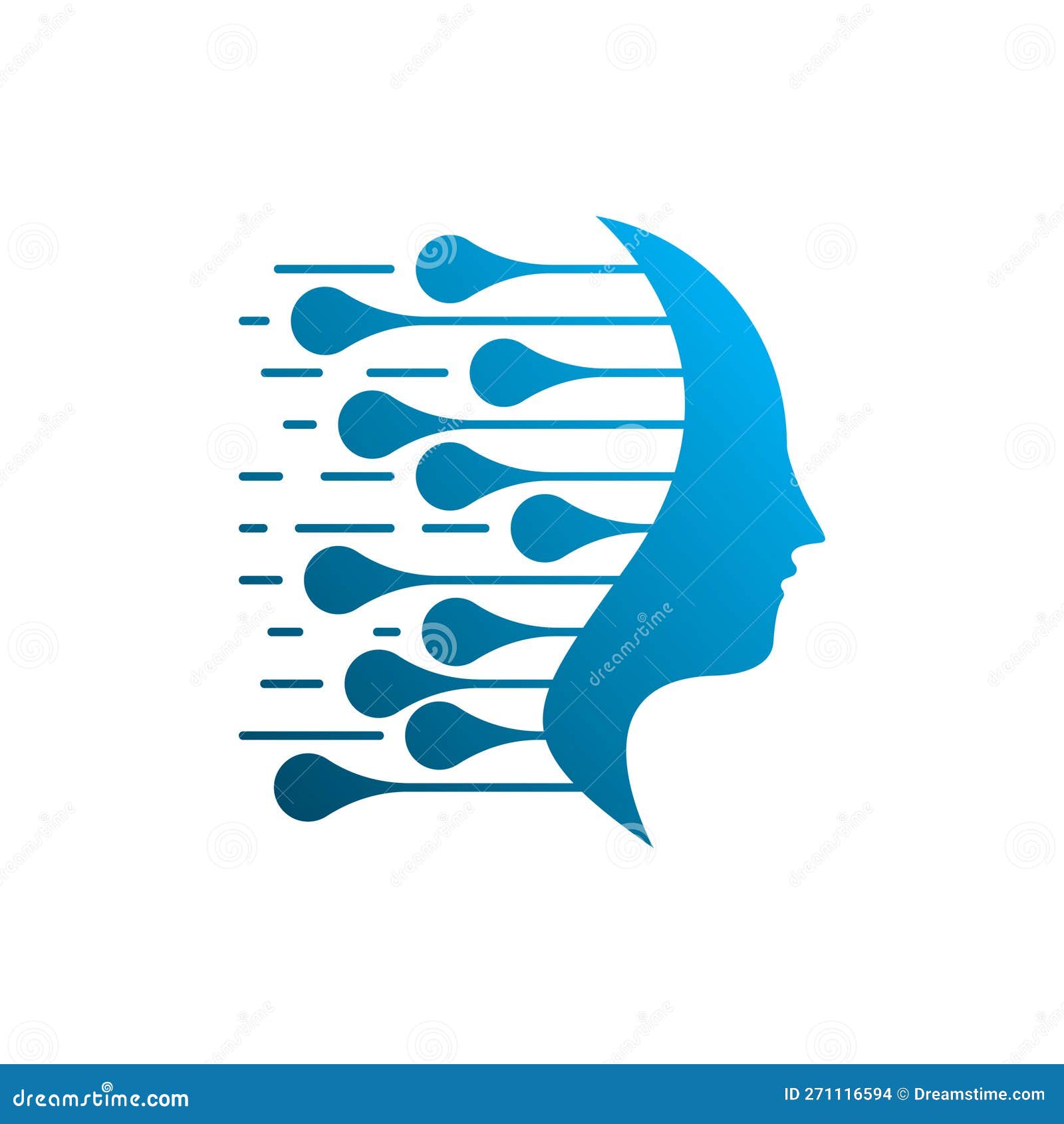 Digital Abstract Icon Human Head Tech Logo Stock Vector - Illustration ...