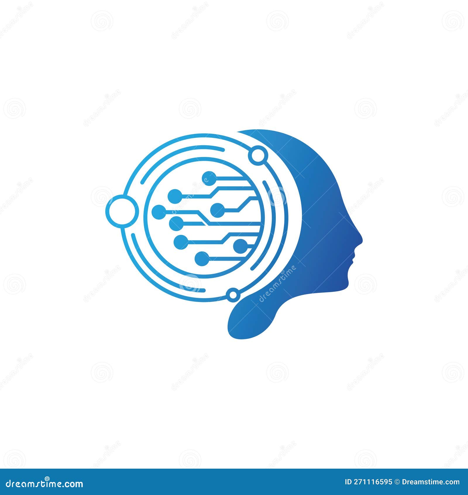 Digital Abstract Icon Human Head Tech Logo Stock Vector - Illustration ...