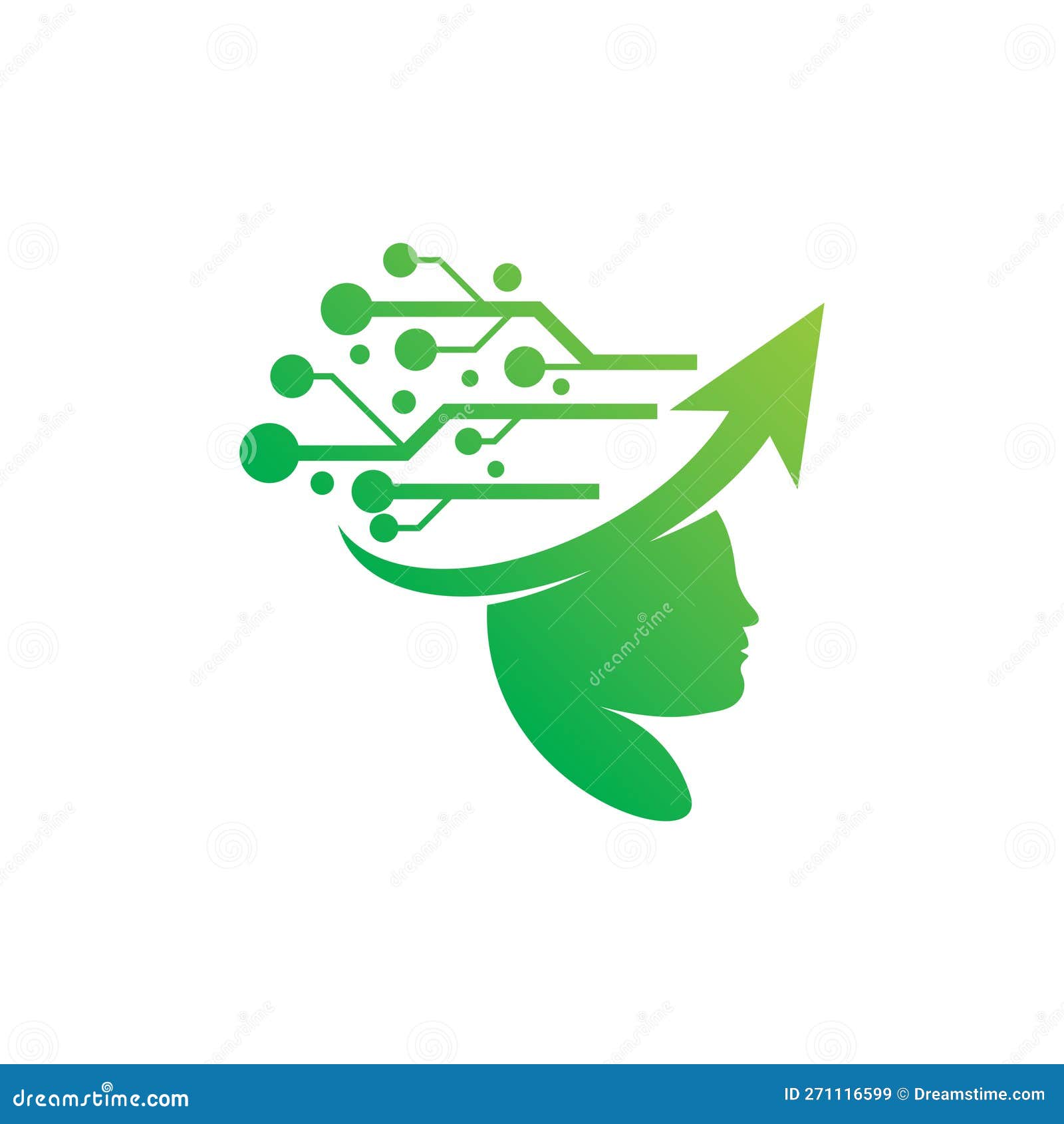 Digital Abstract Icon Human Head Tech Logo Stock Vector - Illustration ...