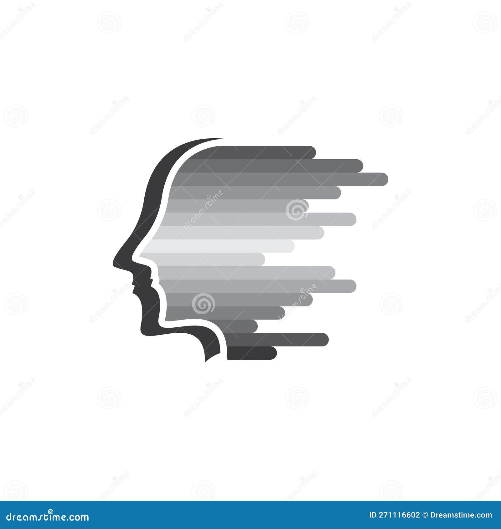 Digital Abstract Icon Human Head Tech Logo Stock Illustration ...