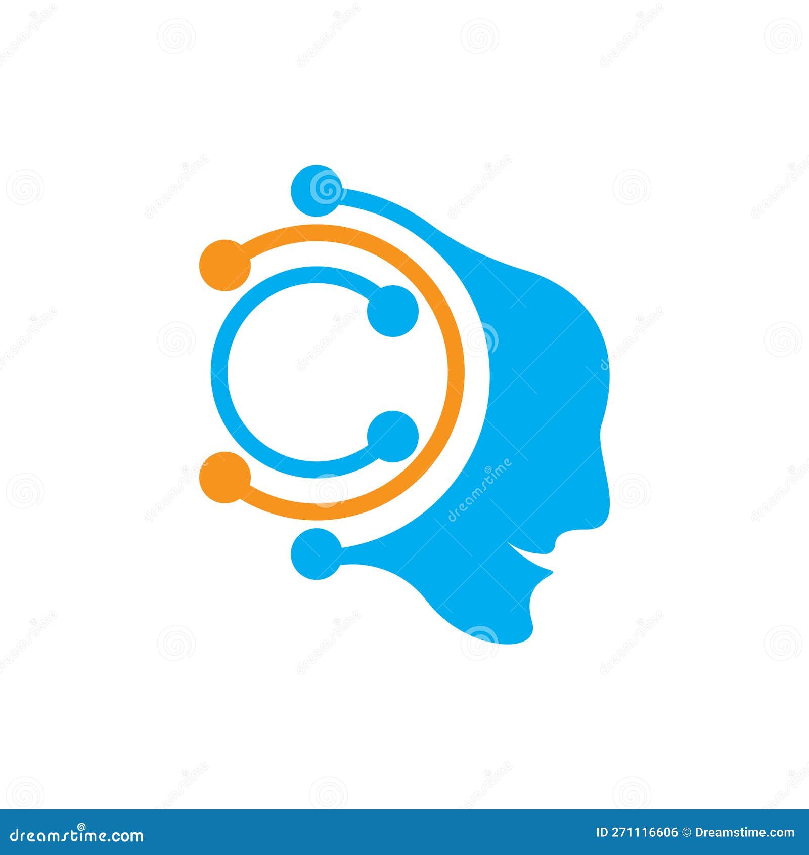 Digital Abstract Icon Human Head Tech Logo Stock Vector - Illustration ...