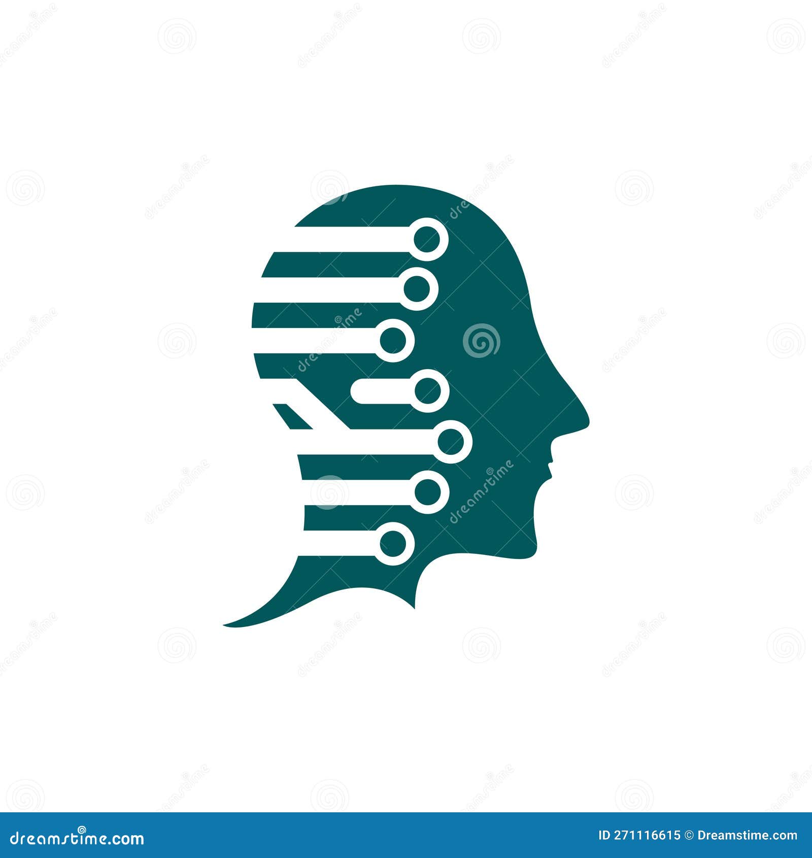 Digital Abstract Icon Human Head Tech Logo Stock Vector - Illustration ...