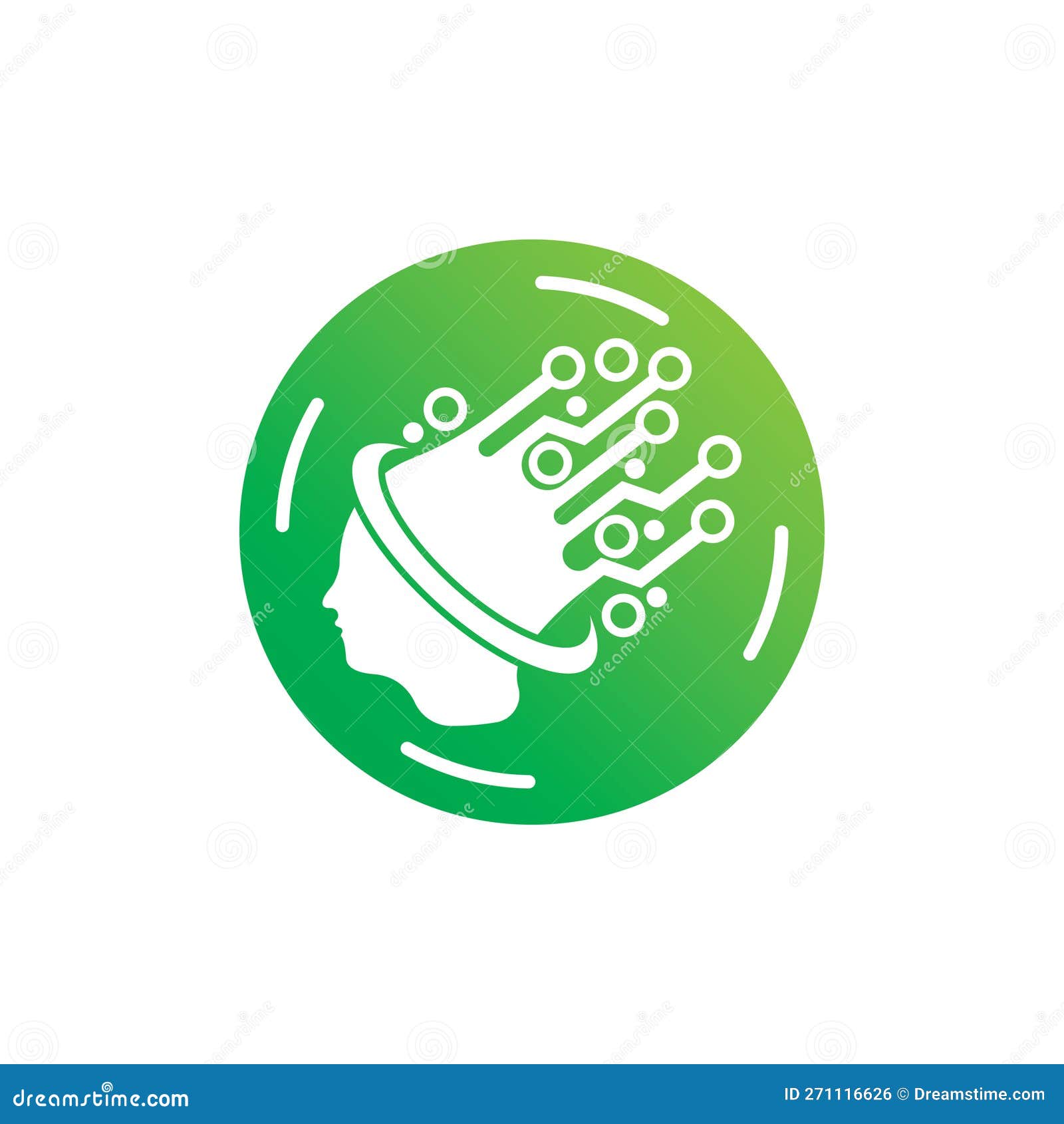 Digital Abstract Icon Human Head Tech Logo Stock Vector - Illustration ...