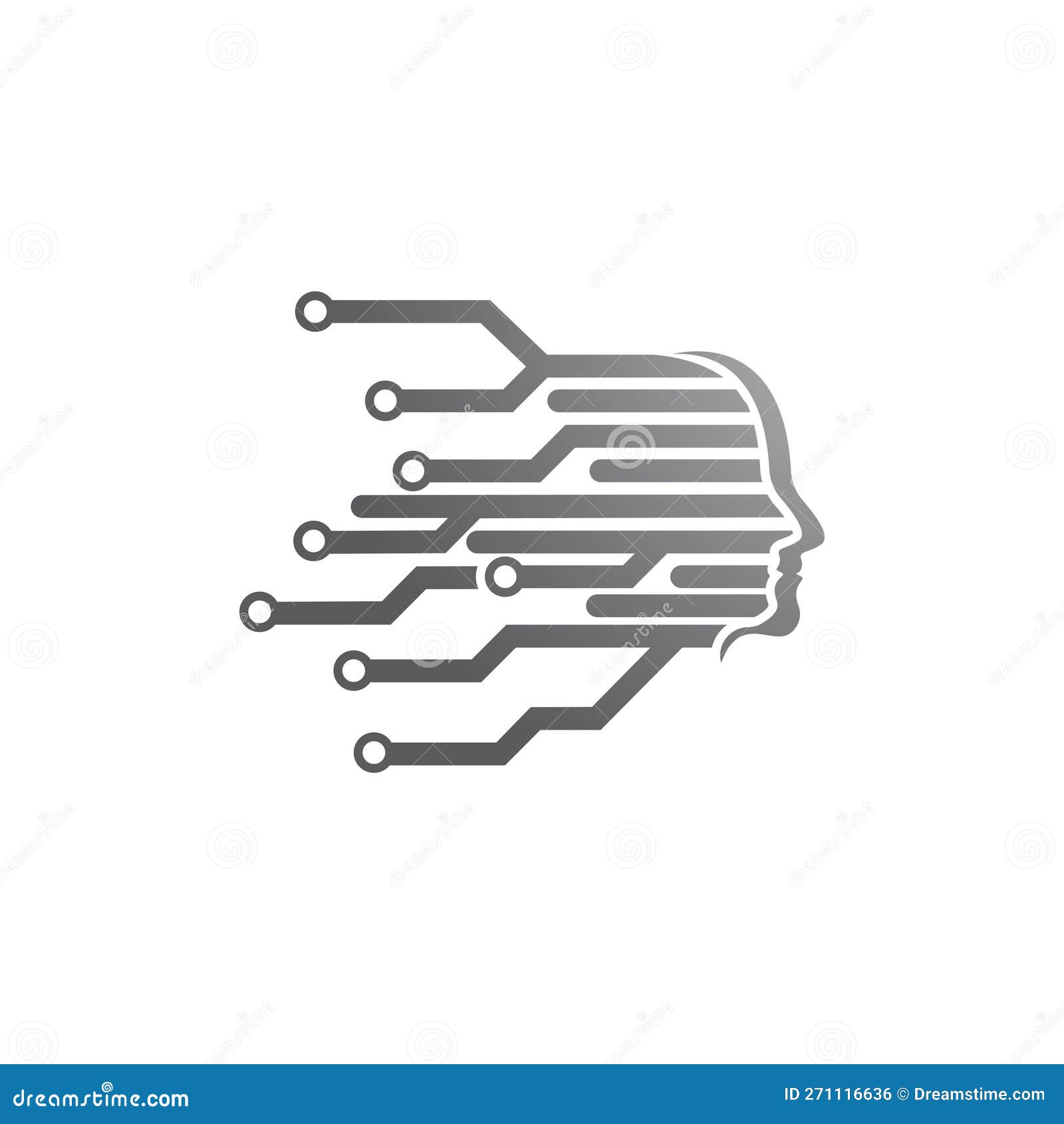 Digital Abstract Icon Human Head Tech Logo Stock Vector - Illustration ...