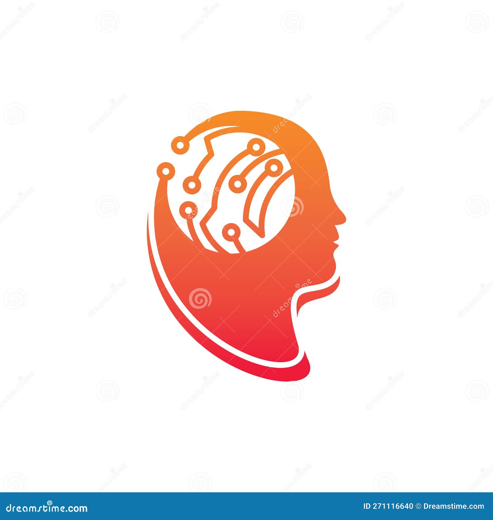 Digital Abstract Icon Human Head Tech Logo Stock Vector - Illustration ...