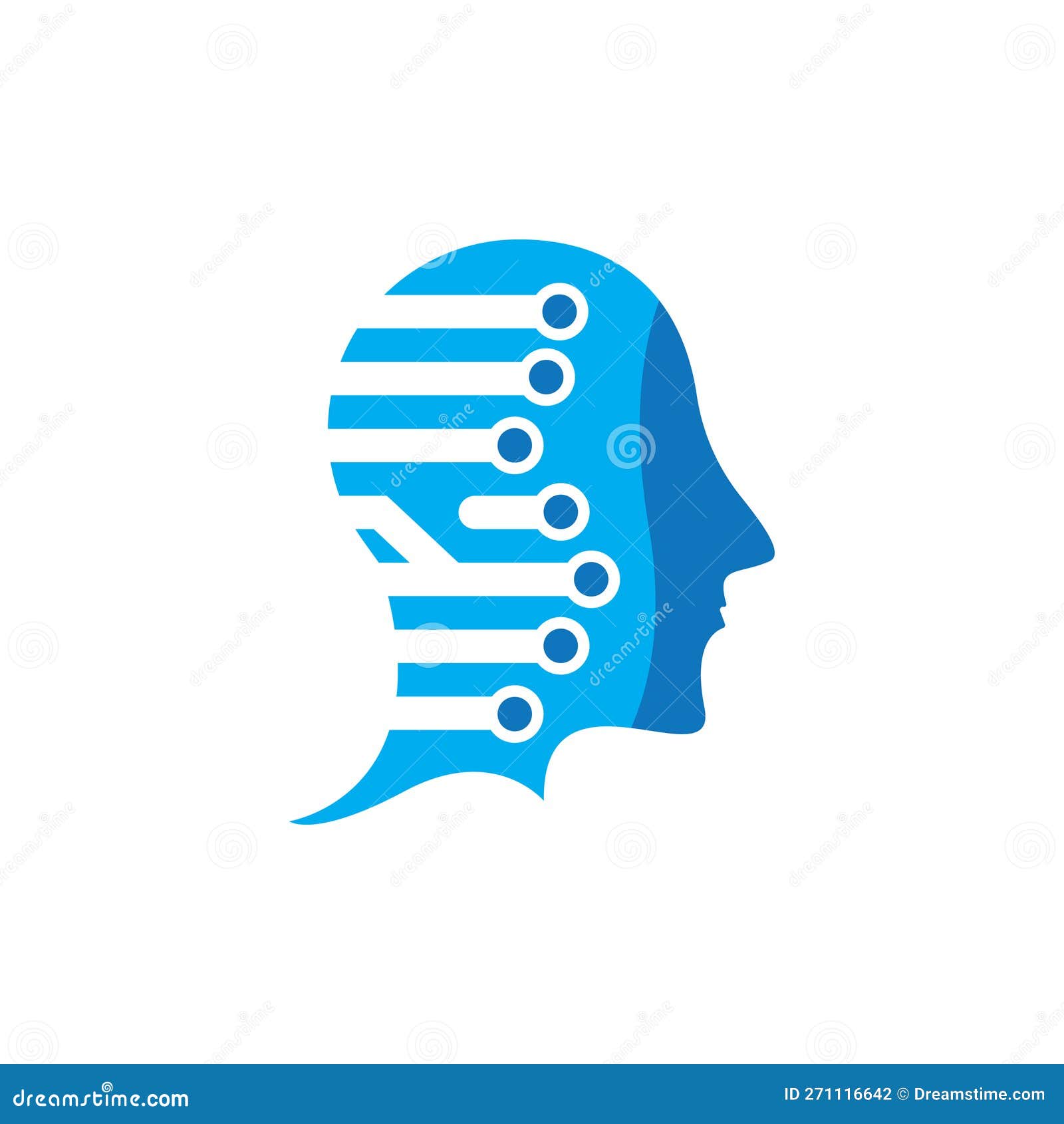 Digital Abstract Icon Human Head Tech Logo Stock Vector - Illustration ...