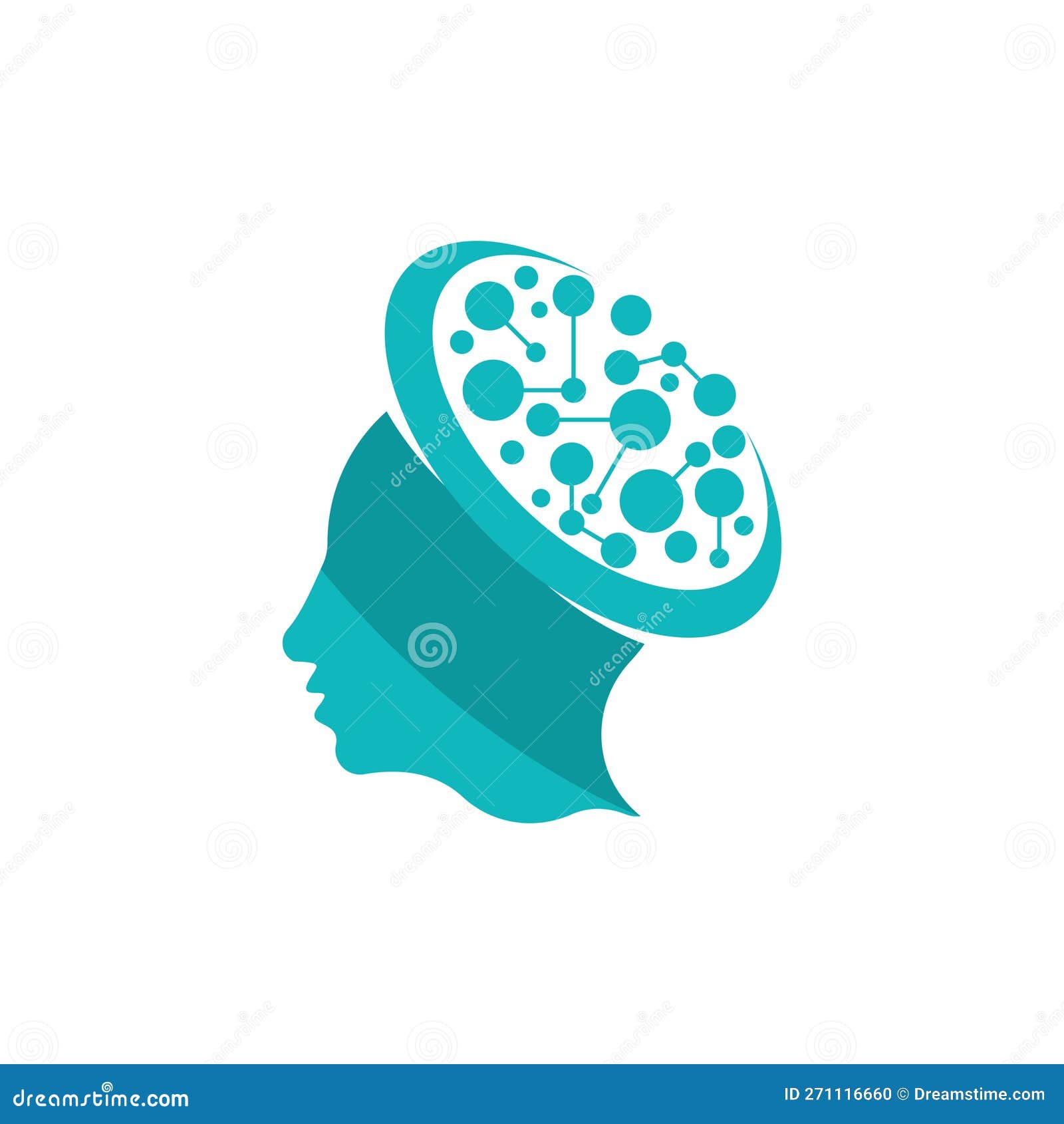 Digital Abstract Icon Human Head Tech Logo Stock Vector - Illustration ...