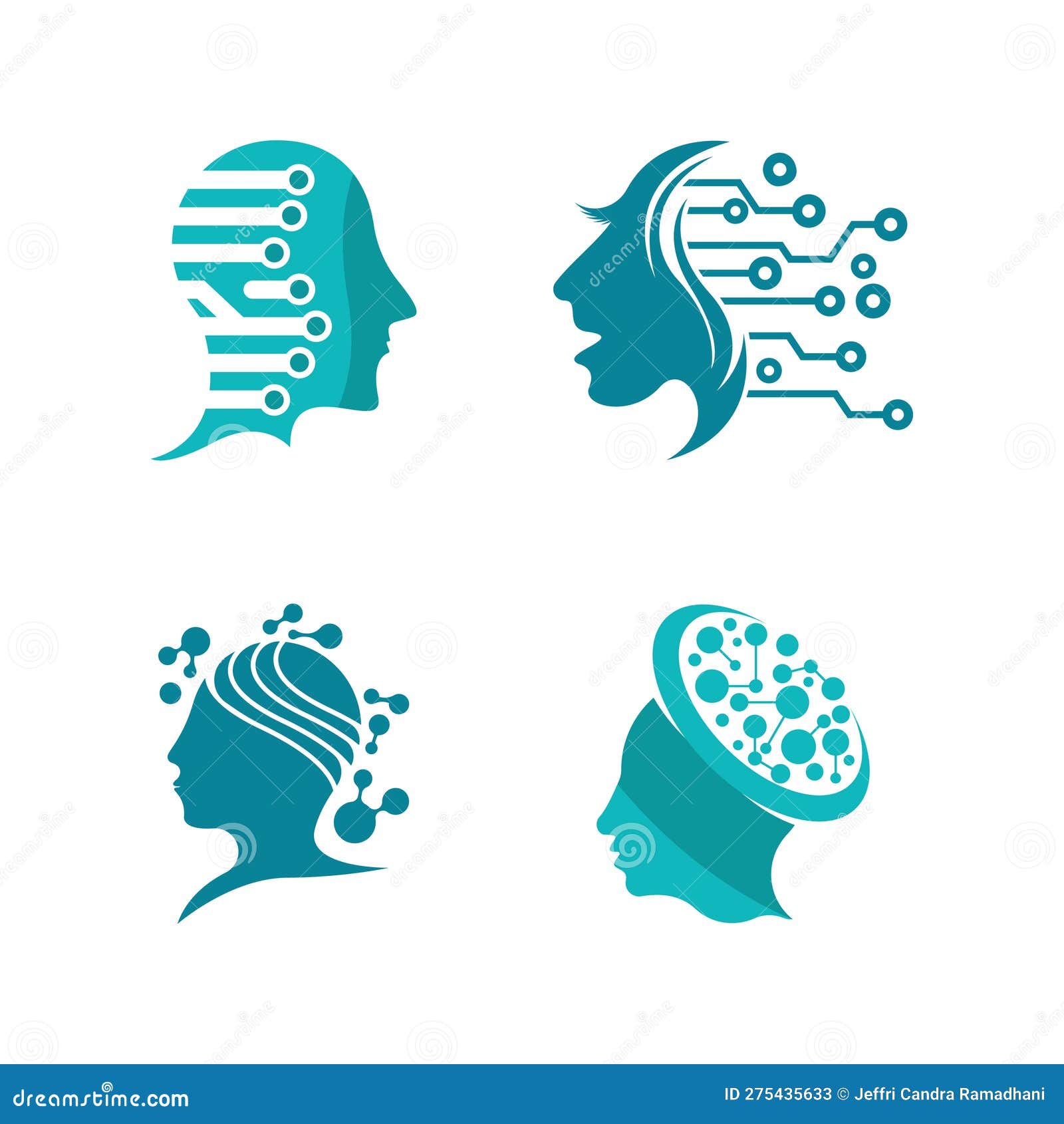 Digital Abstract Icon Human Head Tech Logo Stock Vector - Illustration ...