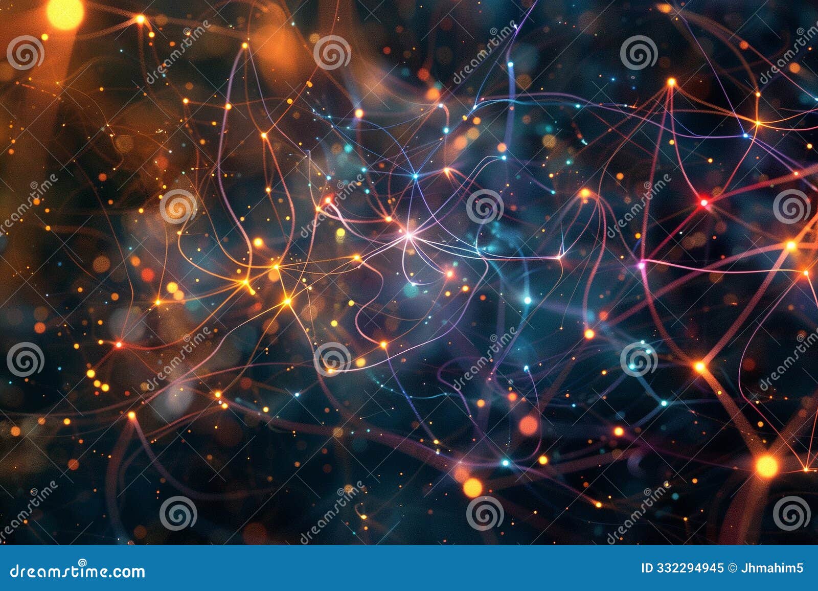 Abstract Network of Connected Lights Stock Illustration - Illustration ...