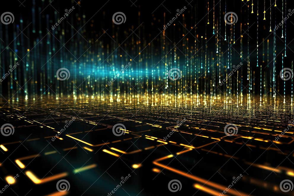 Digital Abstract Network Binary Code AI Generated Stock Image - Image of tech, electronic: 308314879
