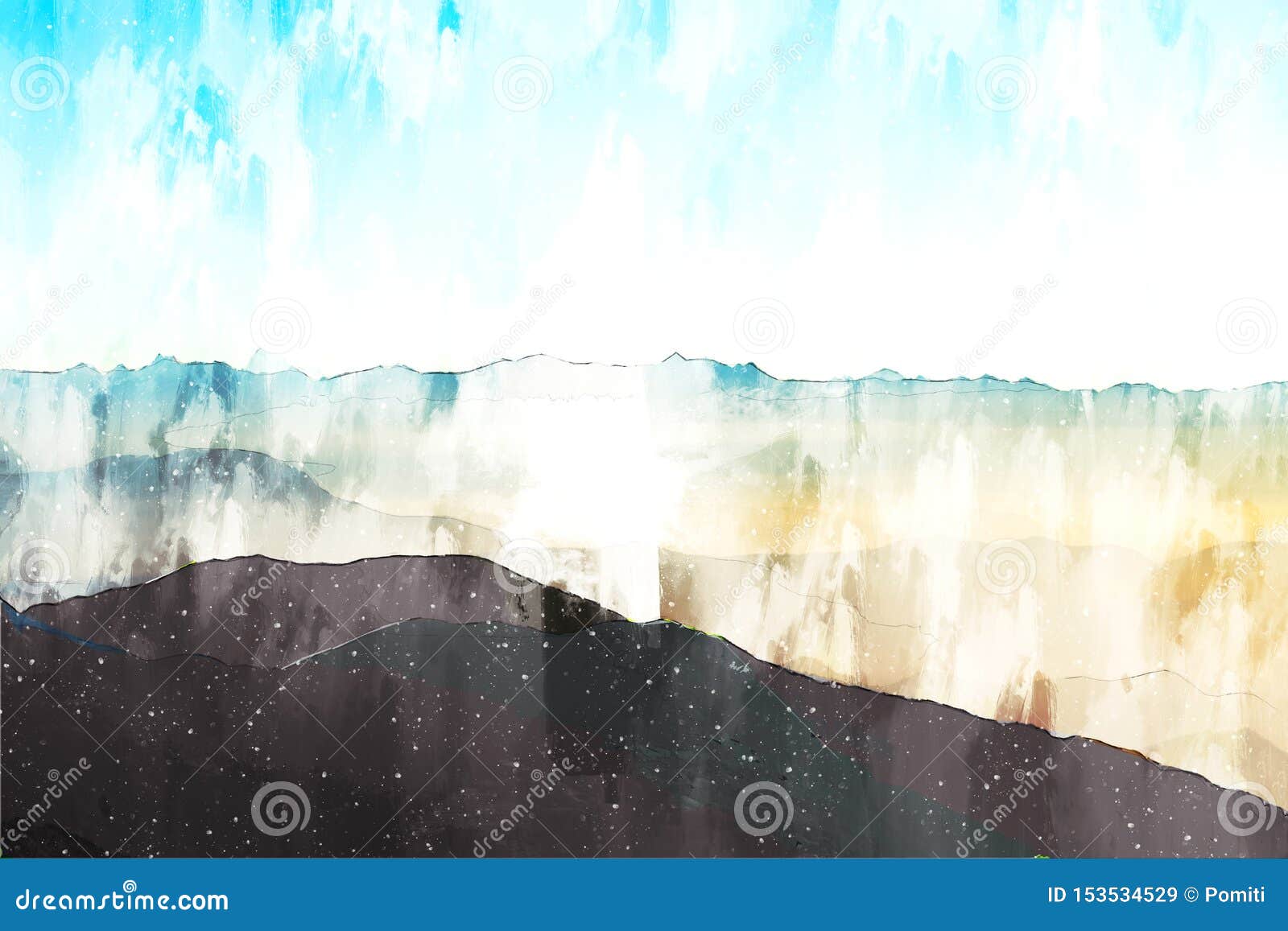 Digital Abstract Painting in Cool Tone for Background, Cool Color ...