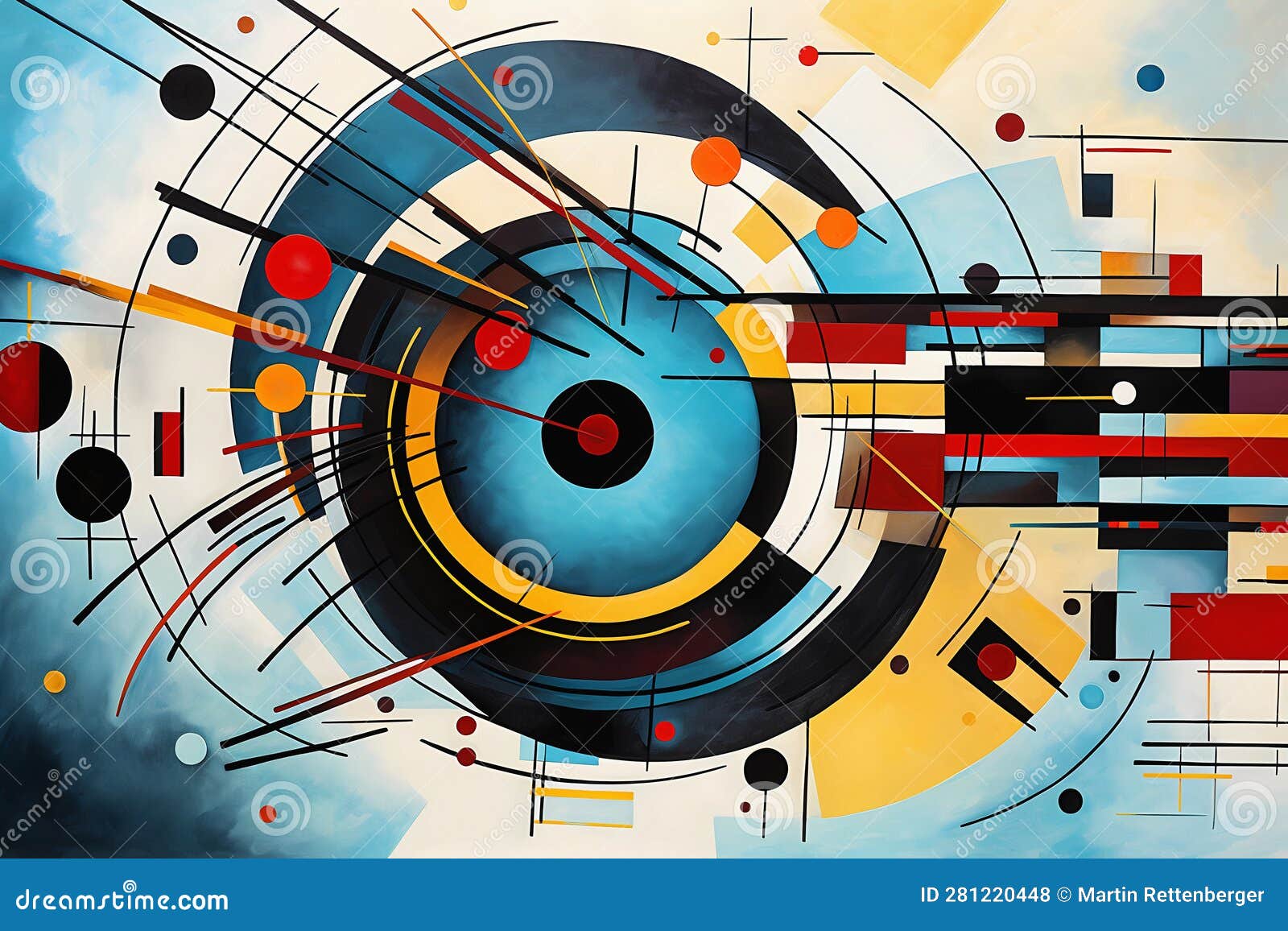 Digital Abstract Painting, Inspired by Kandinsky Stock Illustration ...