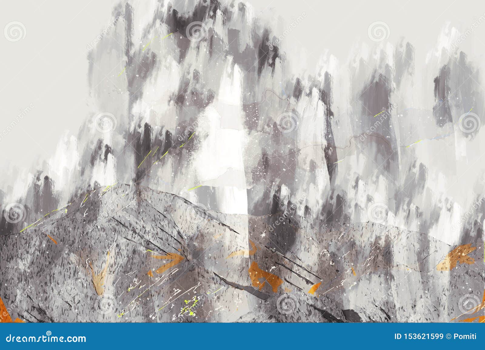 Digital Abstract Painting in Monotone Tone for Background, Monotone ...