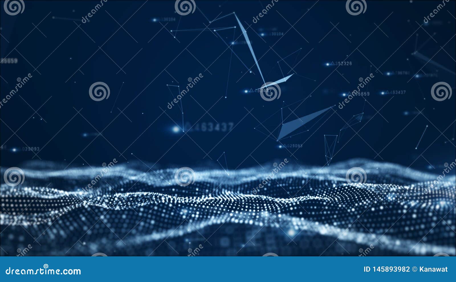 Digital Abstract Particles and Network Data Background Stock ...