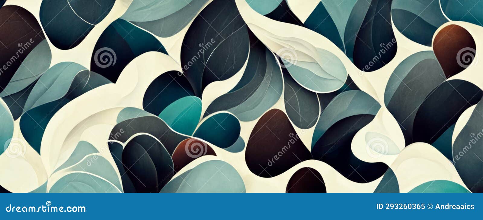 Digital Abstract Pattern, Abstract Blue Shades Themed Heather ...