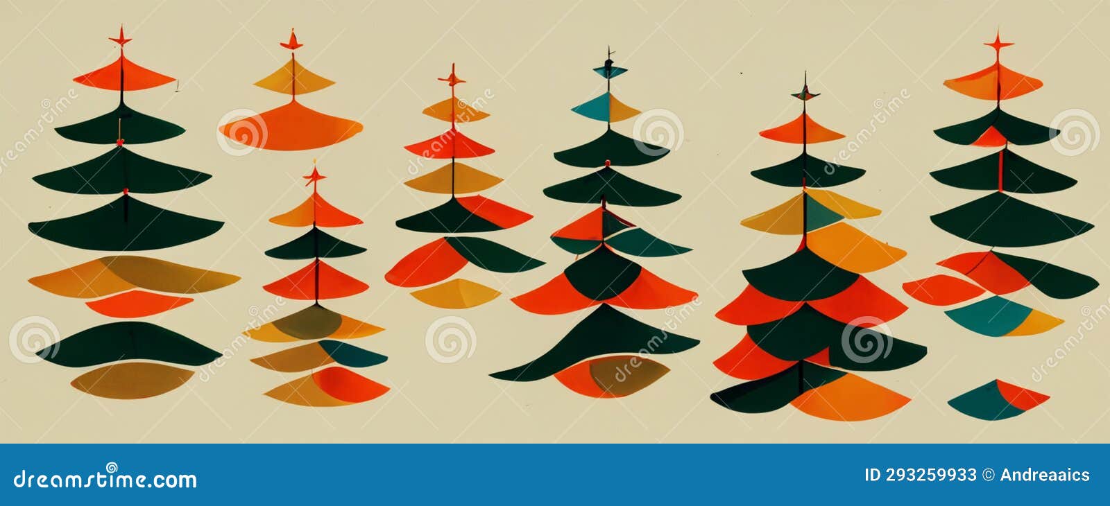 Digital Abstract Pattern, Christmas Themed Trees Background Stock ...