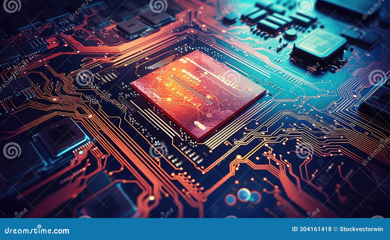 Digital Abstract Tech Background Stock Illustration - Illustration of ...