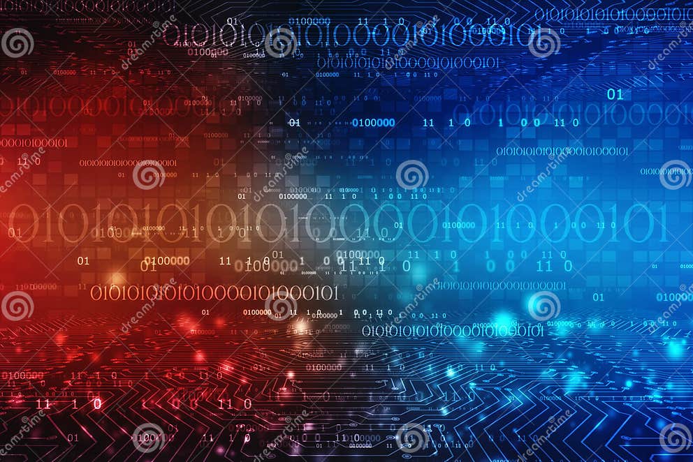 Digital Abstract Technology Background, Binary Code Digital Illustration Stock Photo - Image of ...