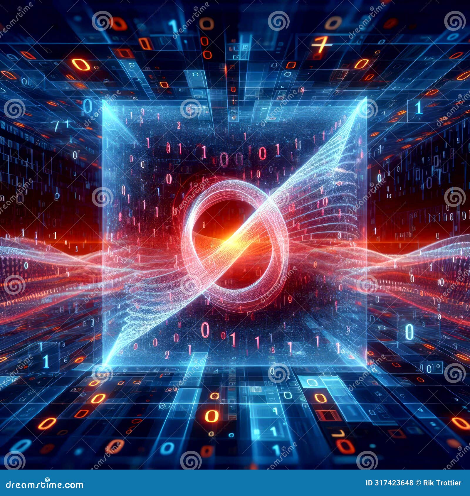 Digital Abstract Technology Background Binary Speed Communications Stock Illustration