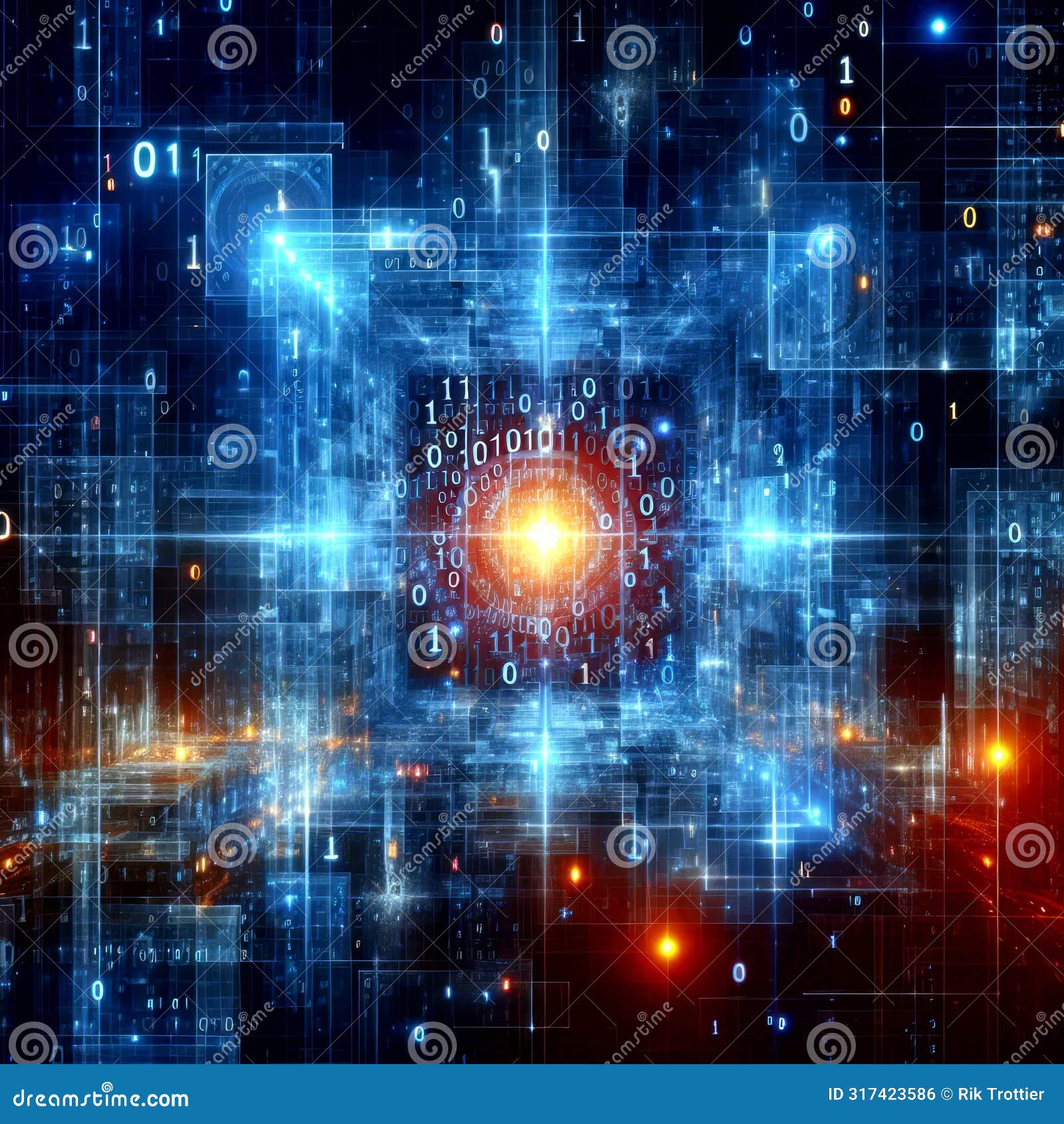 Digital Abstract Technology Background Binary Speed Communications ...