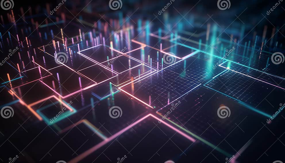 Digital Abstract Technology. Programming Script Binary Coding Snippet on Glowing Software ...