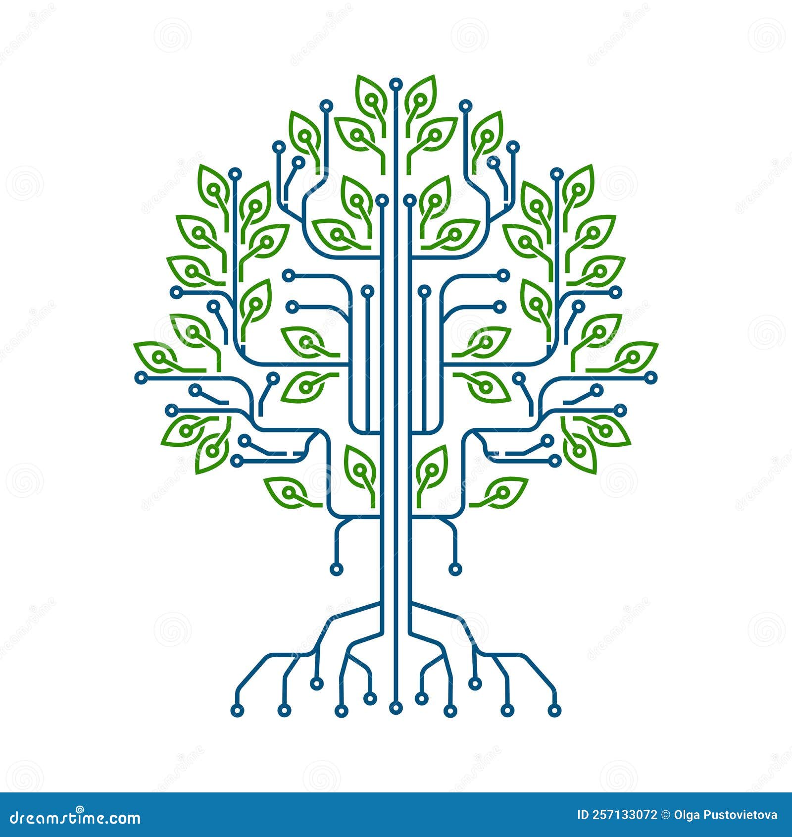 Digital Abstract Technology Tree. Stock Illustration - Illustration of ...