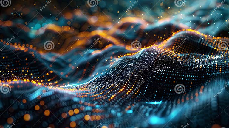 A Digital Abstract Visualization of Big Data, Showcasing Massive Information Streams, Complex ...