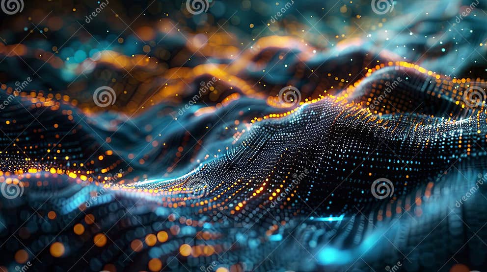 A Digital Abstract Visualization of Big Data, Showcasing Massive Information Streams, Complex ...