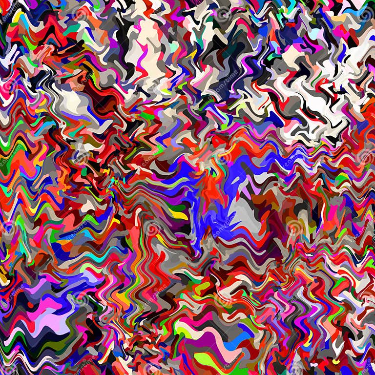 Digital Abstract Wave Fabric Motive Stock Illustration - Illustration ...