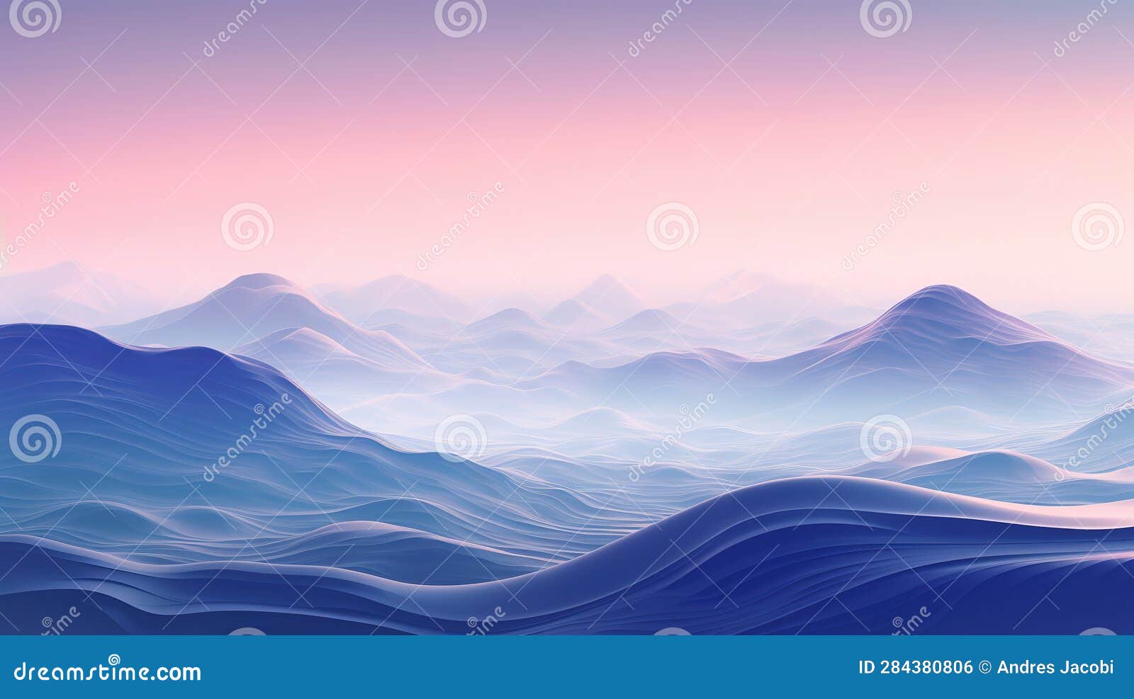 Digital Abstract Wavy Mountain Futuristic 3D Landscape Stock ...