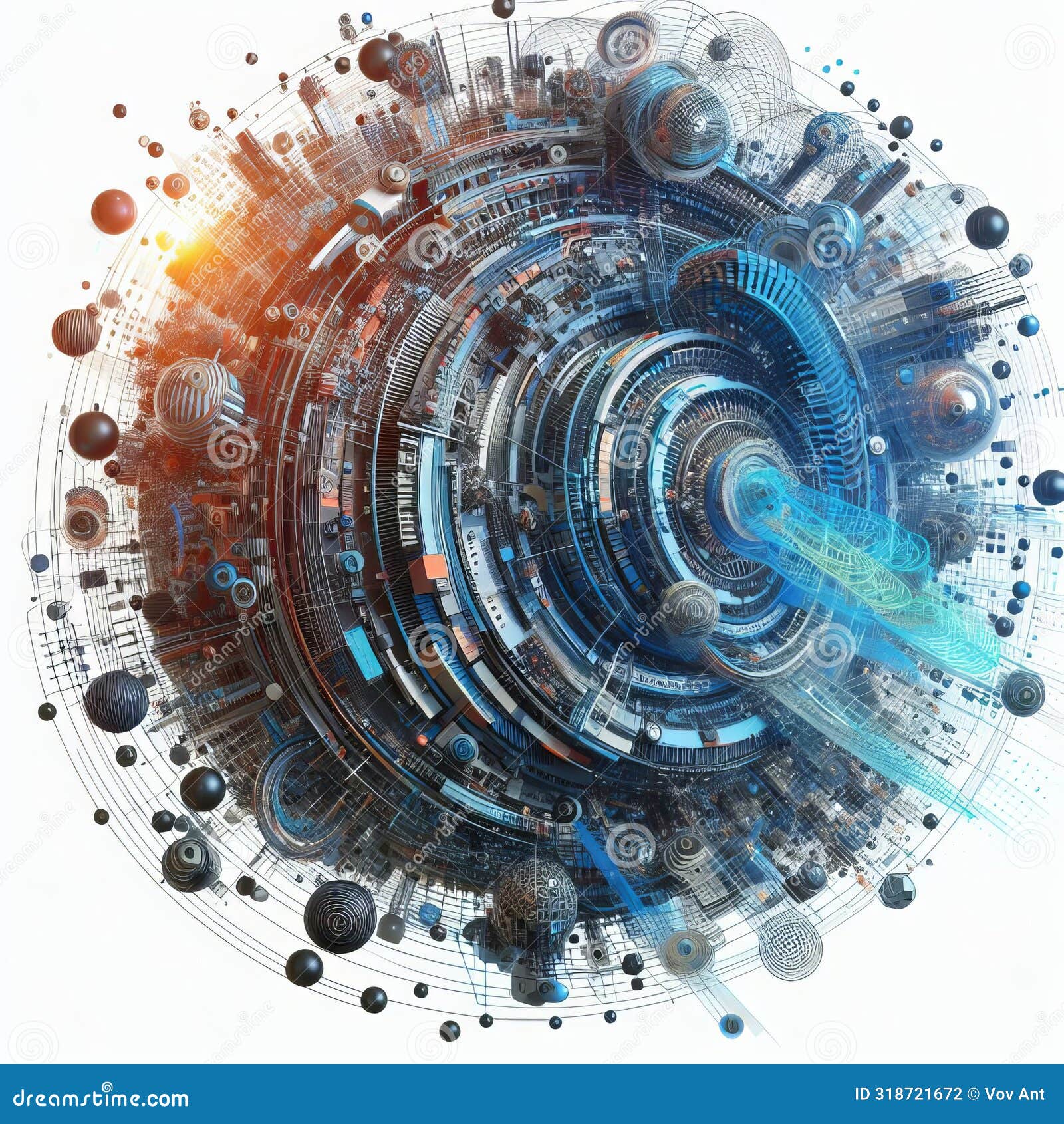 Digital Abstraction an Abstract Art Style that Uses Digital Too Stock ...