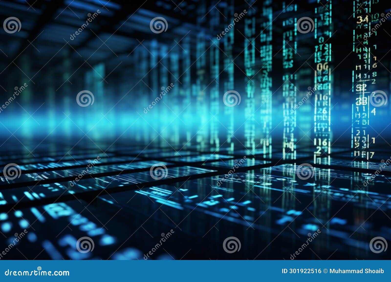 Digital Abstraction Background Showcases AI Algorithms and Binary Code ...