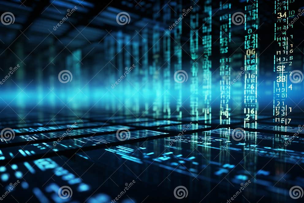 Digital Abstraction Background Showcases AI Algorithms and Binary Code ...