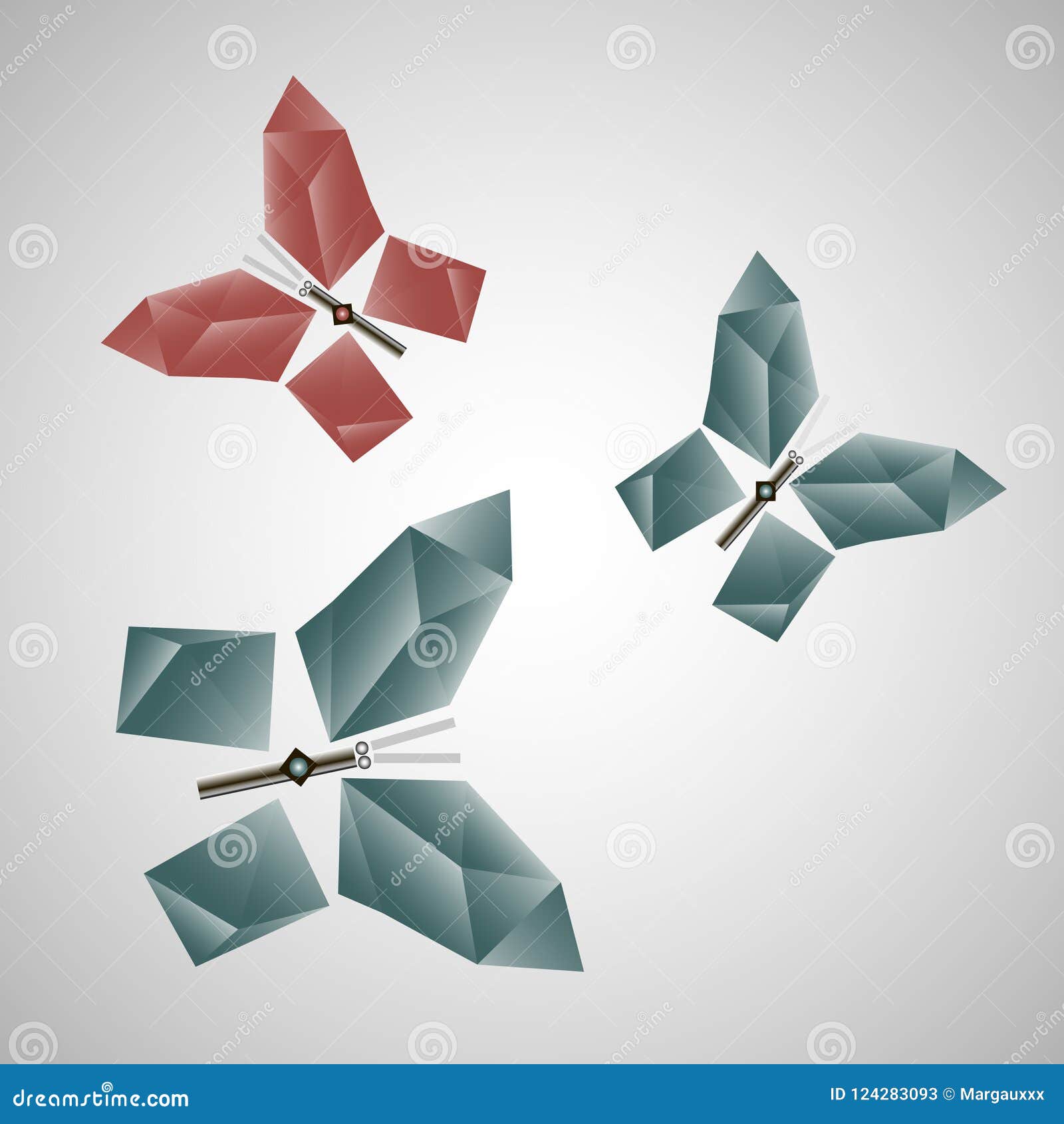 Digital Abstraction Butterfly Insect with Wings Pattern Triangles ...