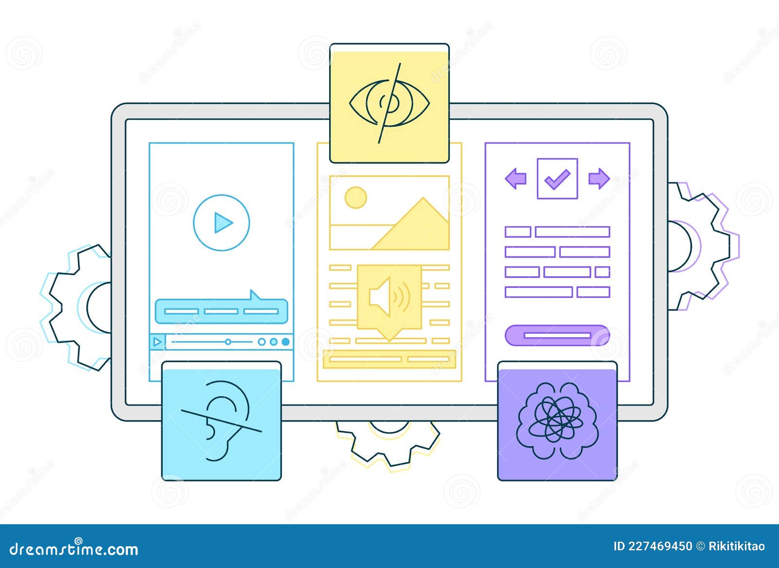 Digital Accessibility Flat Vector Illustration and Understood Users ...