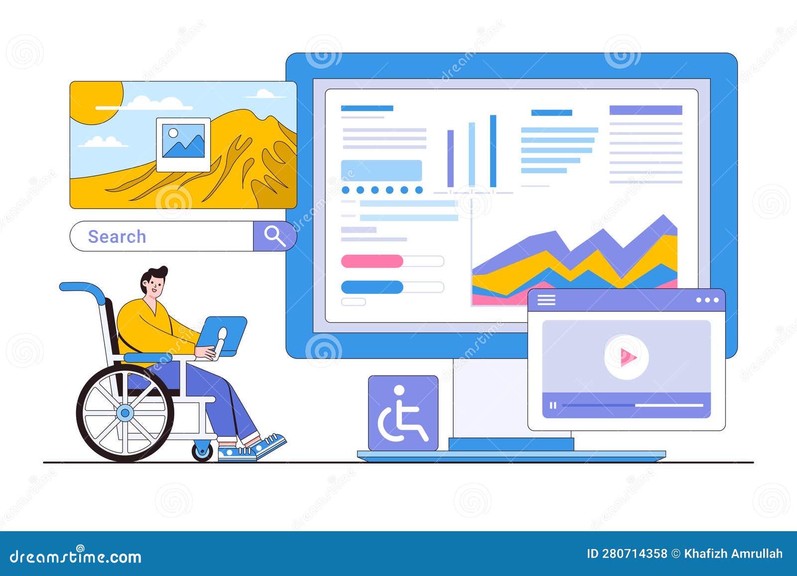 Digital Accessibility and Inclusive Design Concept with Person Using ...