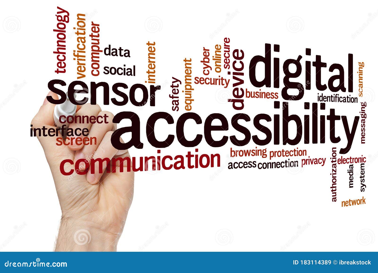 Digital Accessibility Word Cloud Concept Stock Illustration ...