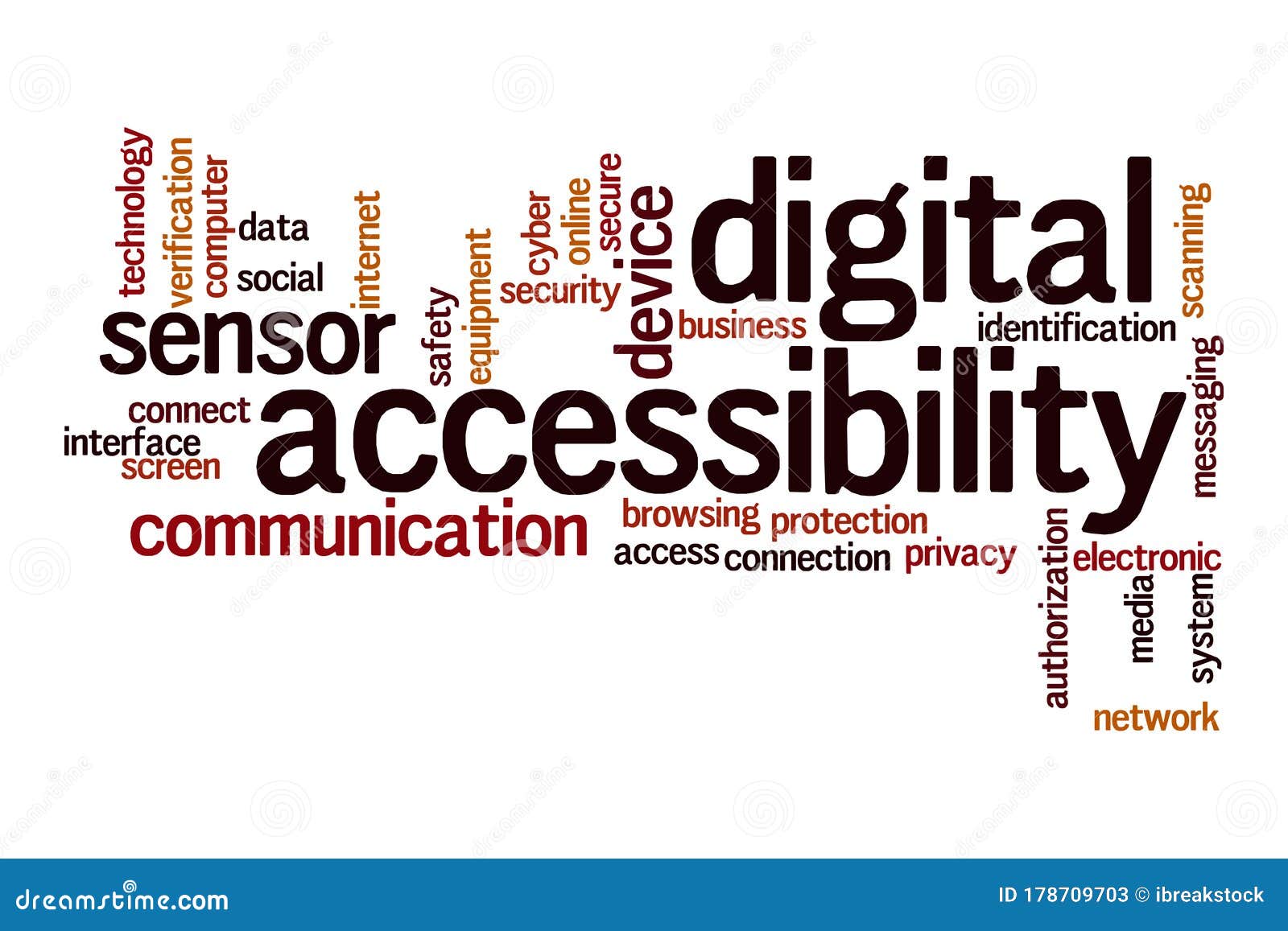 Digital Accessibility Word Cloud Concept Stock Illustration ...