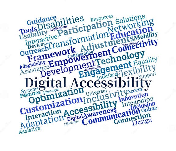 Digital Accessibility Word Cloud Stock Illustration - Illustration of ...
