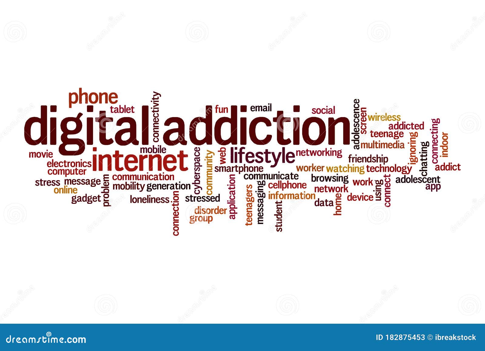 Digital Addiction Cloud Concept Stock Illustration - Illustration of ...