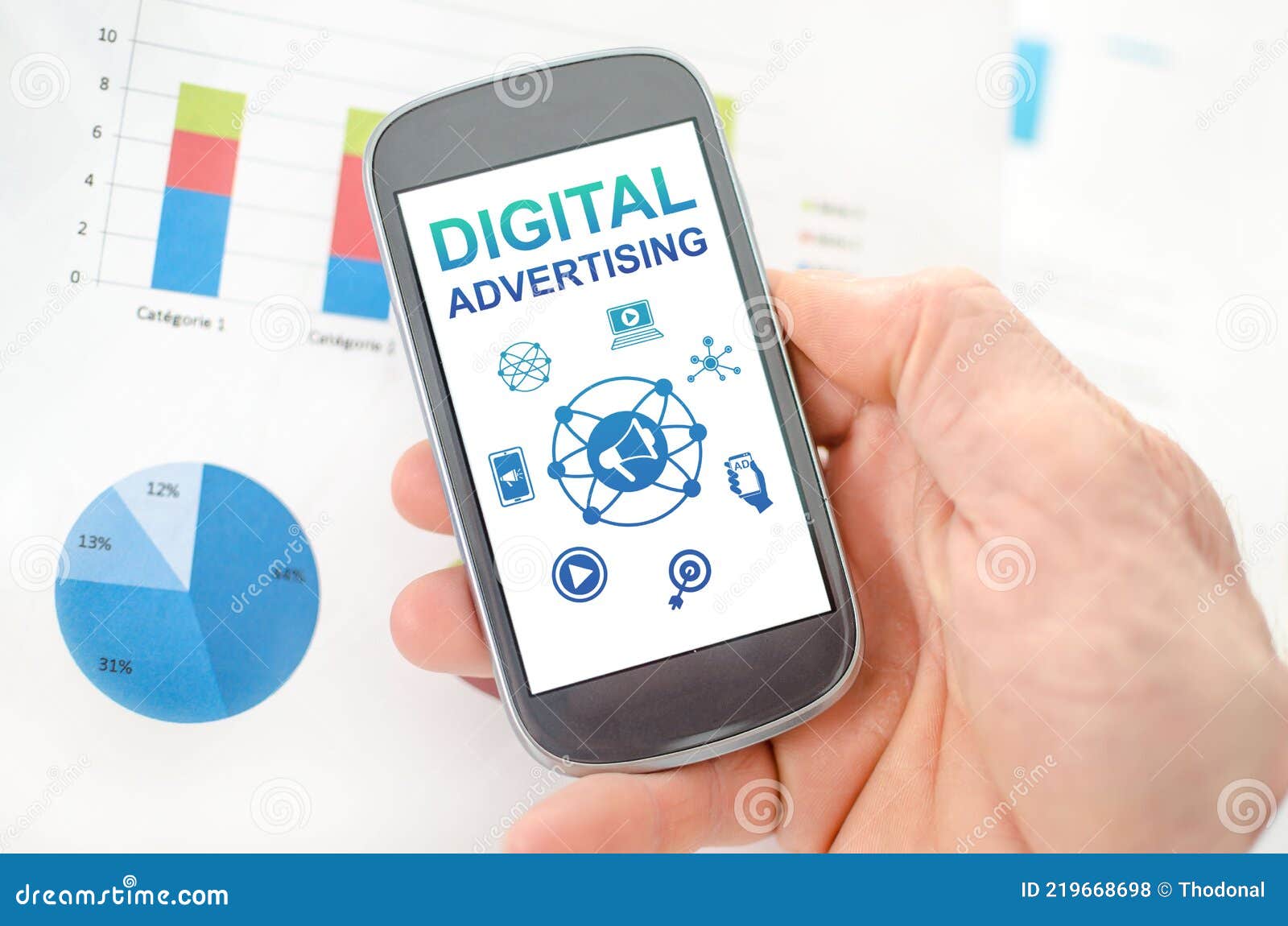Digital Advertising Concept on a Smartphone Stock Photo - Image of ...