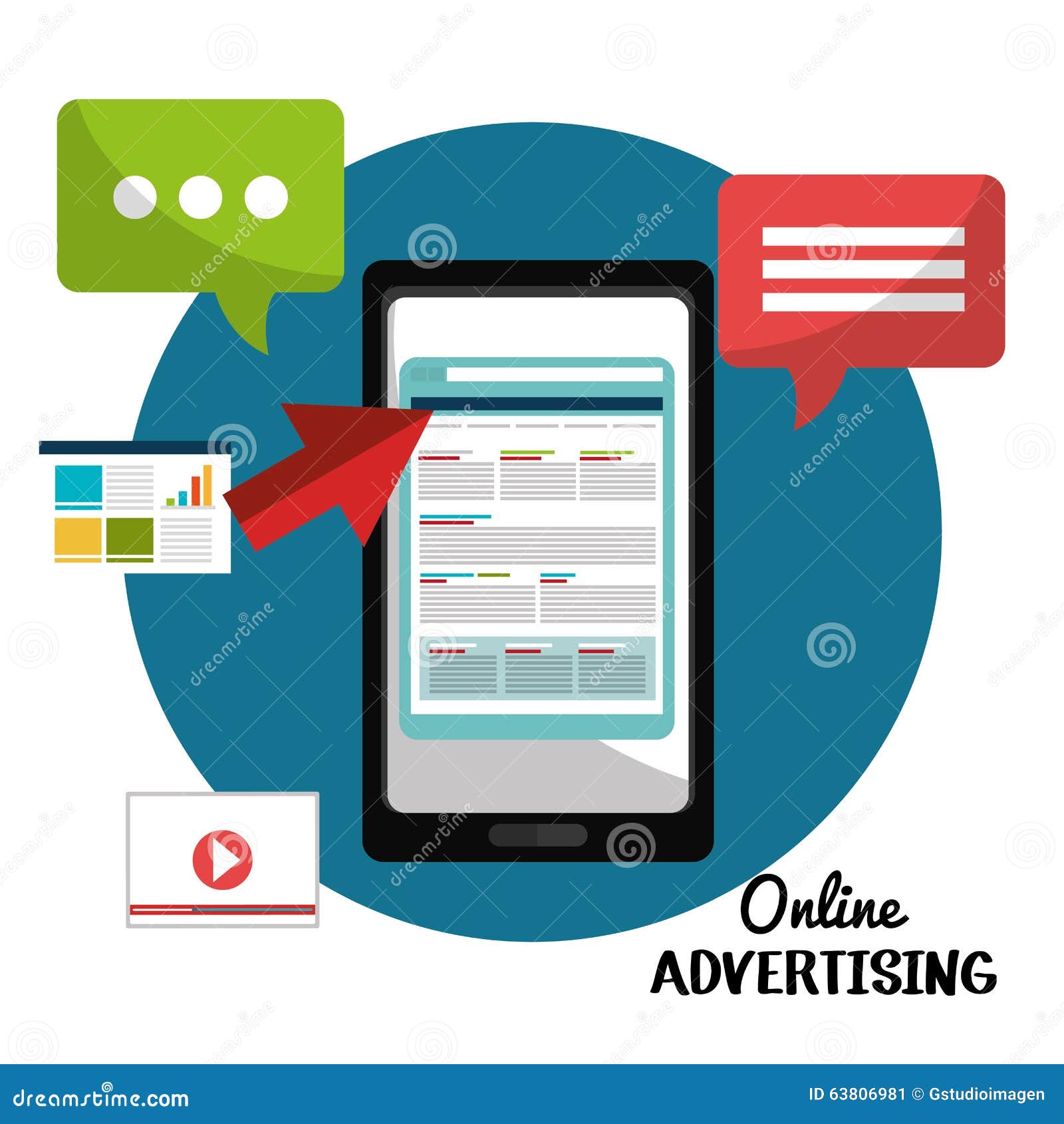 Digital Advertising and Marketing Stock Illustration - Illustration of ...