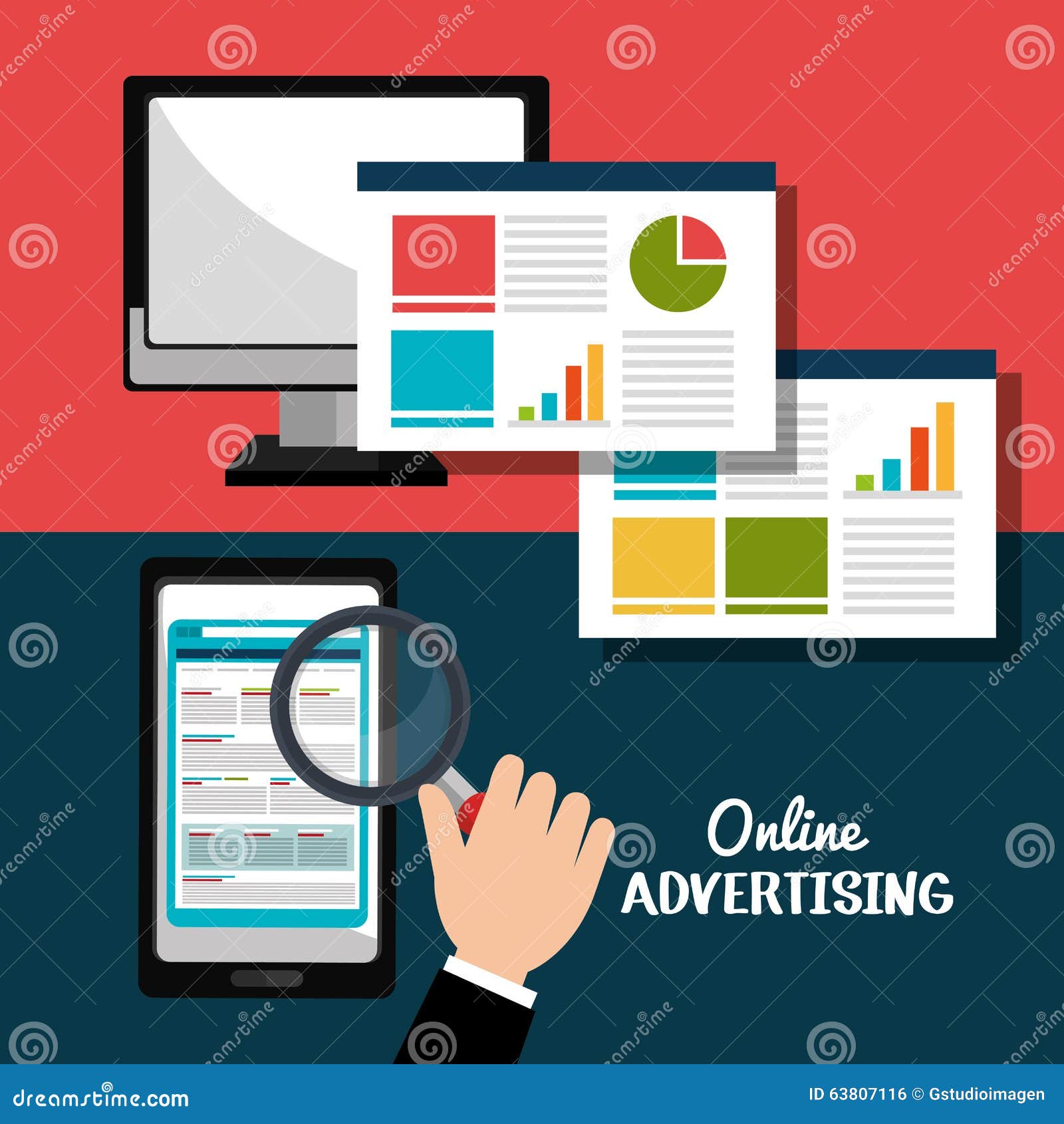 Digital Advertising and Marketing Stock Illustration - Illustration of ...