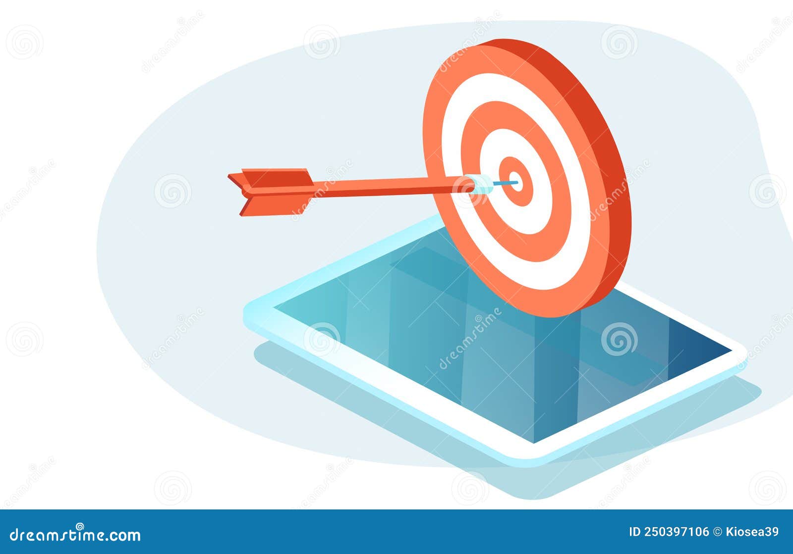 Digital Advertising, Online Ads with Target Audience Stock Illustration ...