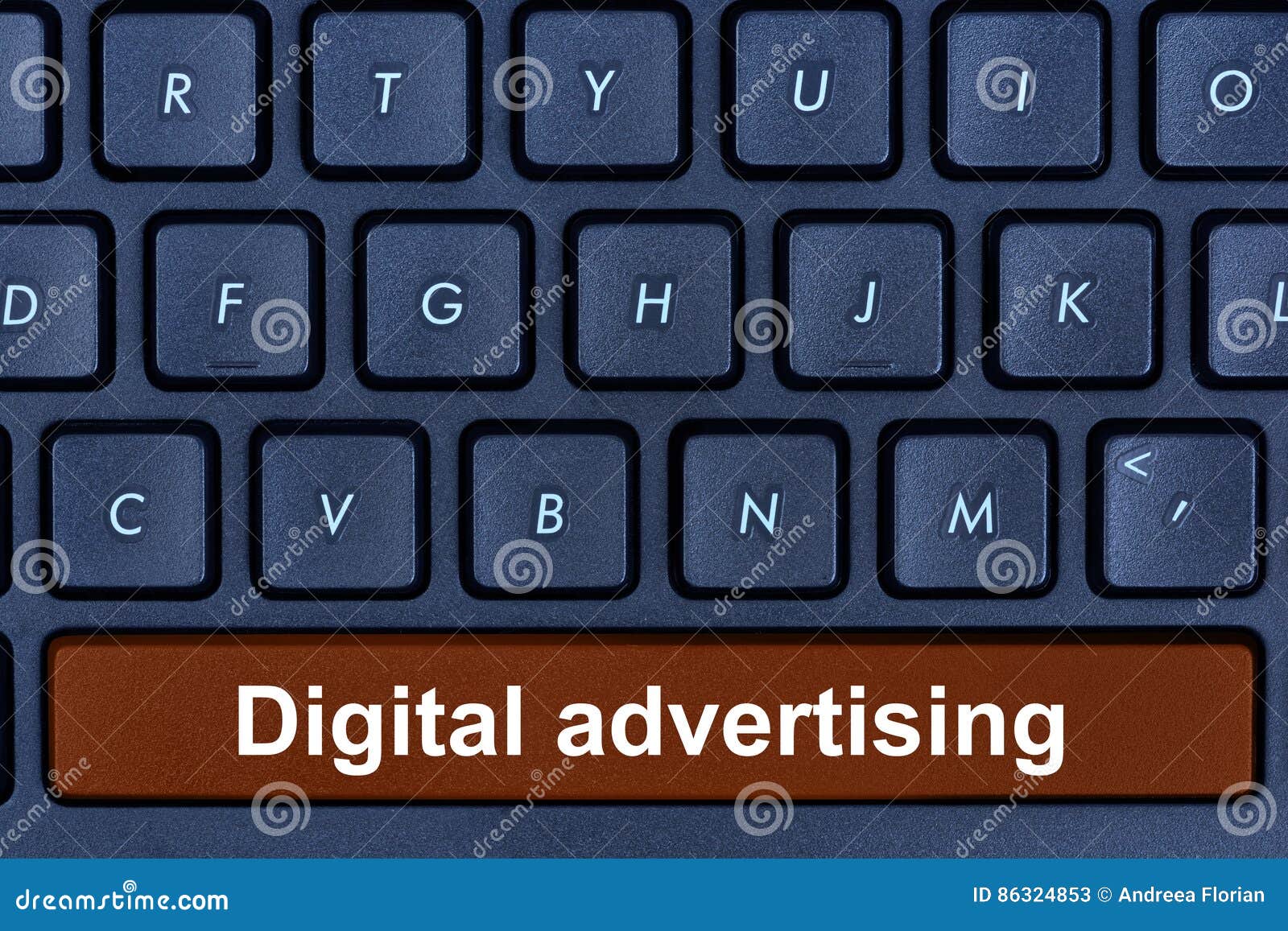Digital Advertising Words on Computer Keyboard Button Stock Image ...