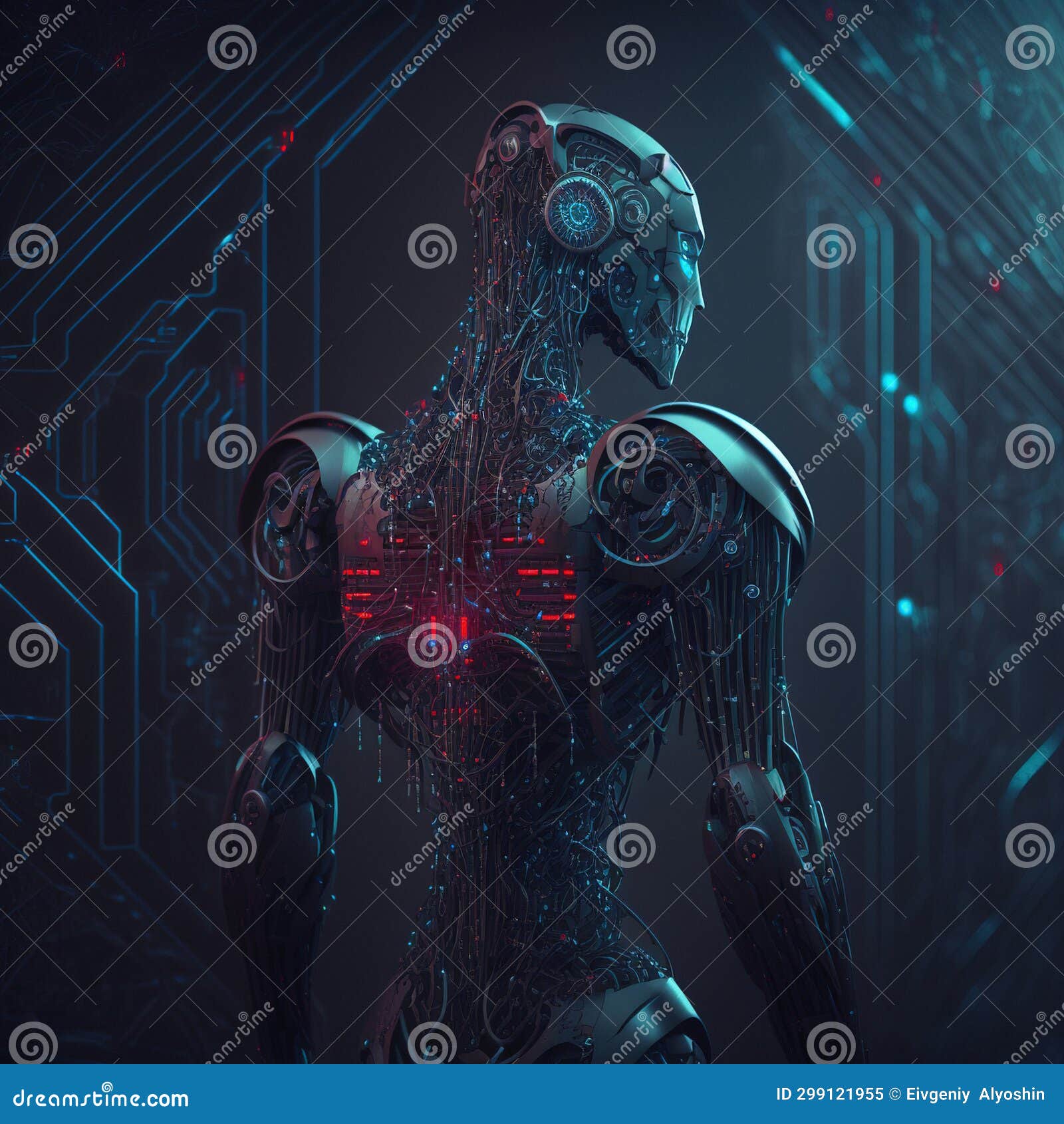 Digital Aesthetic with Cyber Bionic Network Wallpaper Stock Image ...